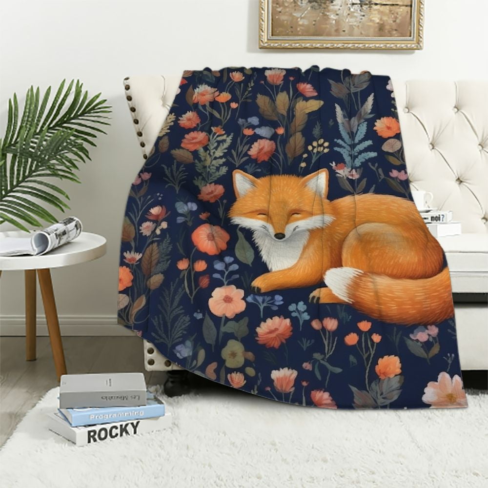 Nawypu Fox Throw Blanket - Soft, Fuzzy & Warm - Flannel Blankets for ...