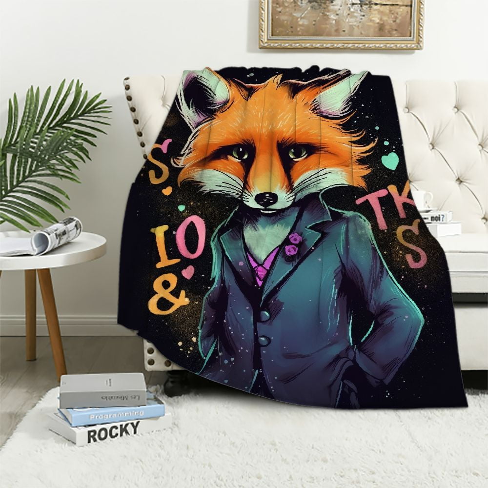 Nawypu Foxes Blanket, Cute Fox Blanket, Fox Gifts for Fox Lovers ...