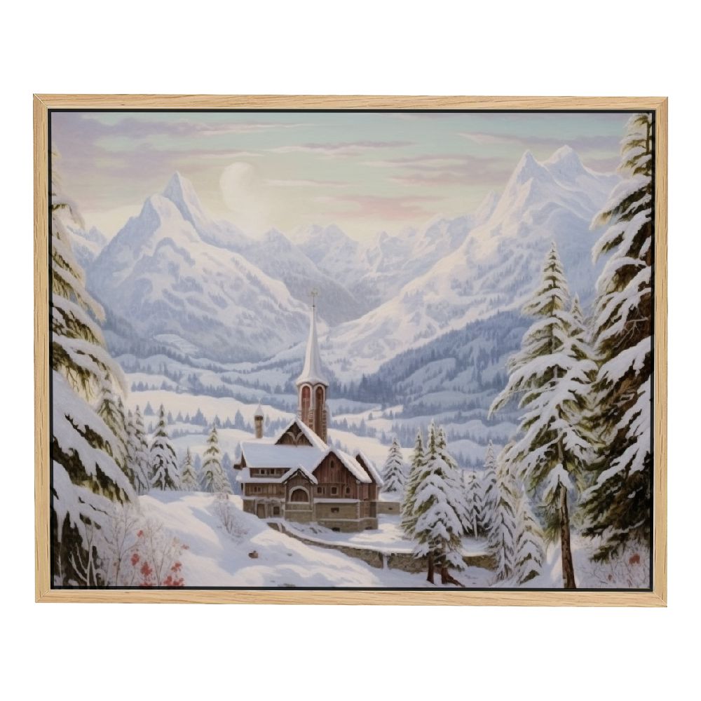Nawypu Frame Winter Wall Art Snow Tree Canvas Wall Decor Snowing ...