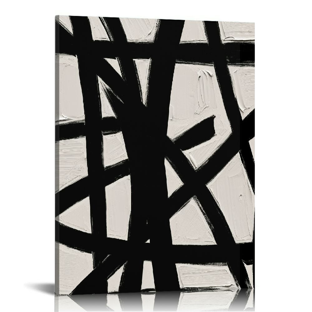 Nawypu Framed Abstract Wall Art Canvas Set Lines Pictures Modern Mid ...