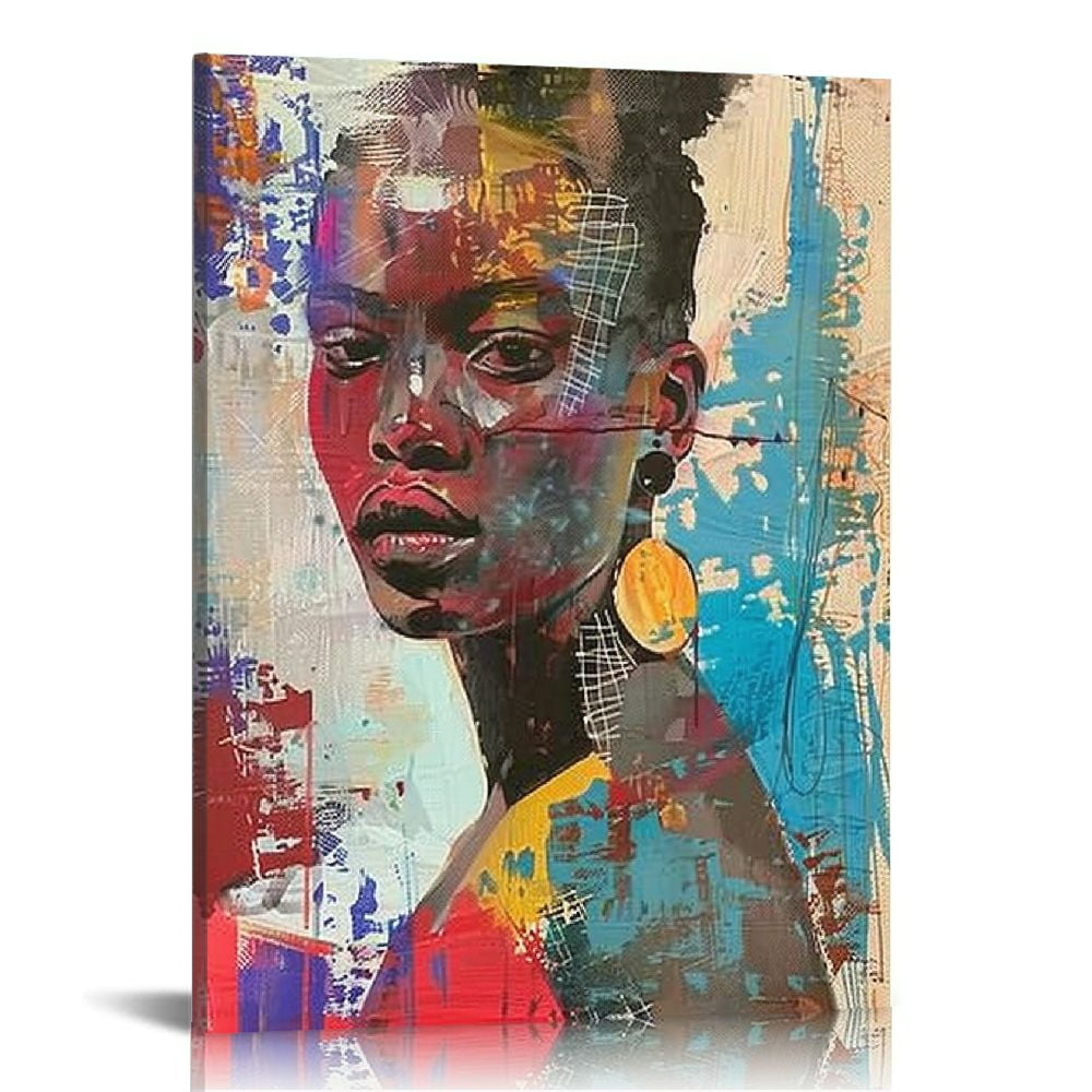 Nawypu Framed Black Woman Wall Art - Black Girl Print for Wall, Colored ...