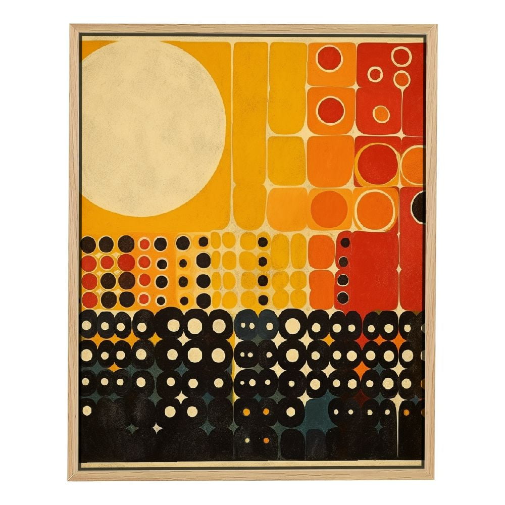 Nawypu Framed Canvas Print Wall Art Geometric Dot Pattern Grid Sunlight ...
