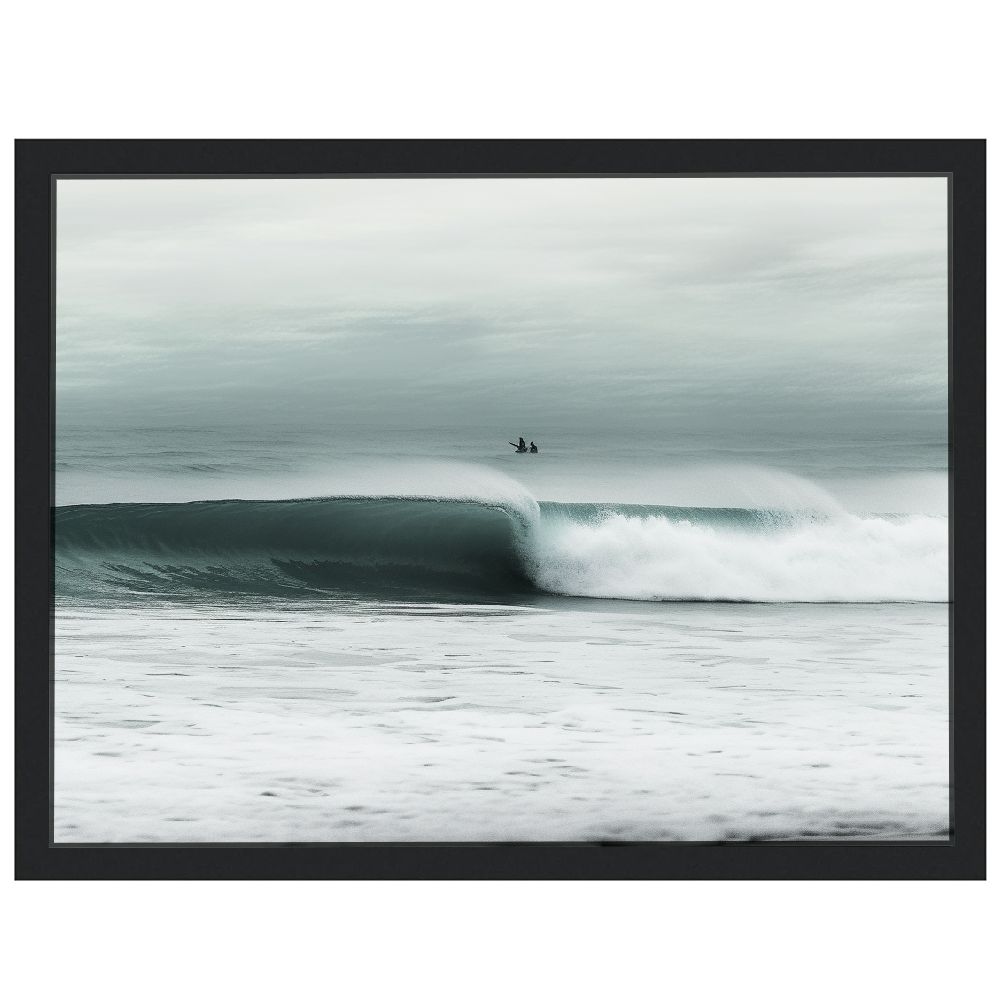 Nawypu Framed Canvas Print Wall Art Ocean Wave on Washed Out Beach ...