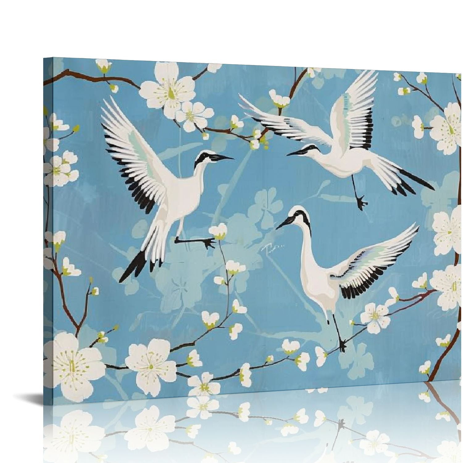 Nawypu Framed Canvas Print Wall Art Preppy Room Decor Cherry Blossom ...