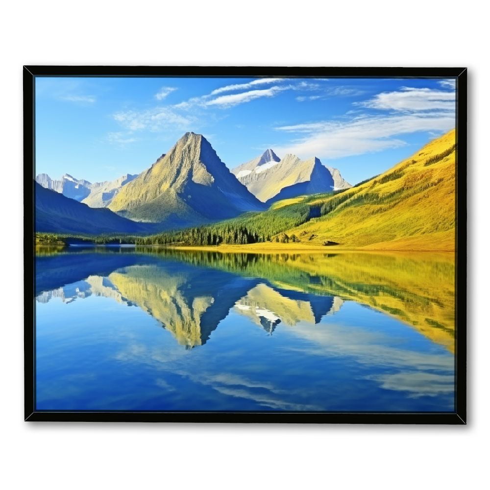 Nawypu Framed Canvas Print Wall Art Sky and Gold Lake Glacier ...