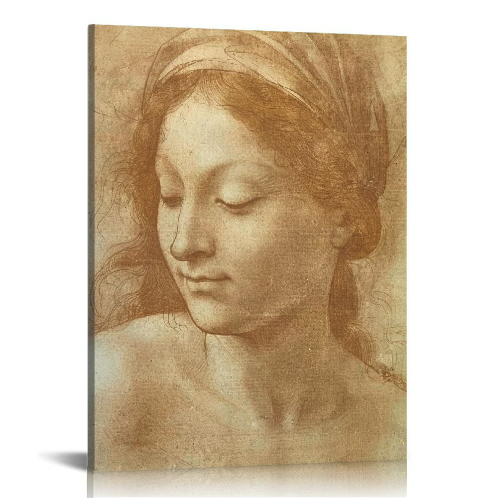 Nawypu Framed Canvas Print Wall Art Study of Woman by Sandro Botticelli ...