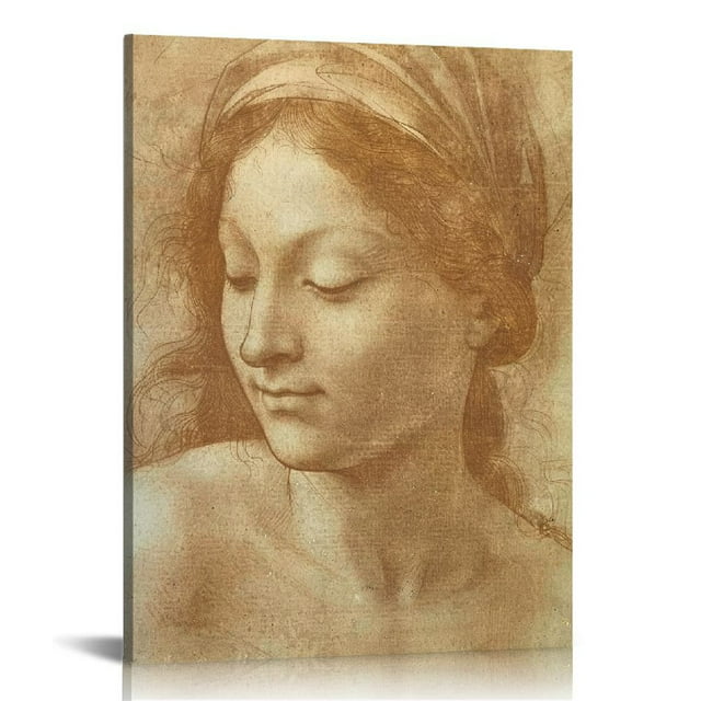 Nawypu Framed Canvas Print Wall Art Study of Woman by Sandro Botticelli ...