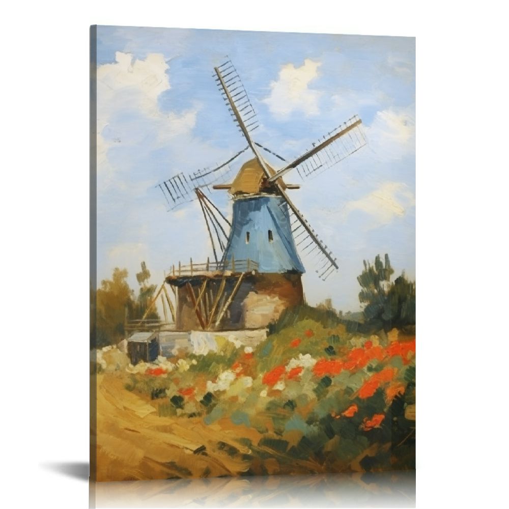 Nawypu Framed Canvas Print Wall Art Windmills in Montmartre by Vincent ...