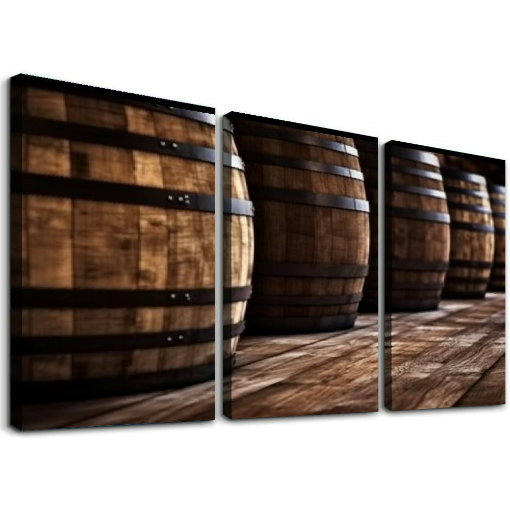 Nawypu Framed Canvas Wall Art Barrels Photo Print Large Size Artwork ...