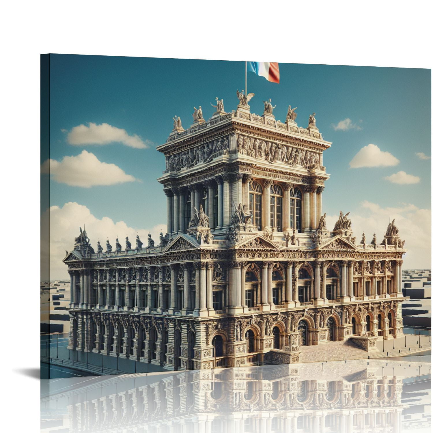 Nawypu Framed Canvas Wall Art Print On Canvas Fragment of Louvre Museum ...