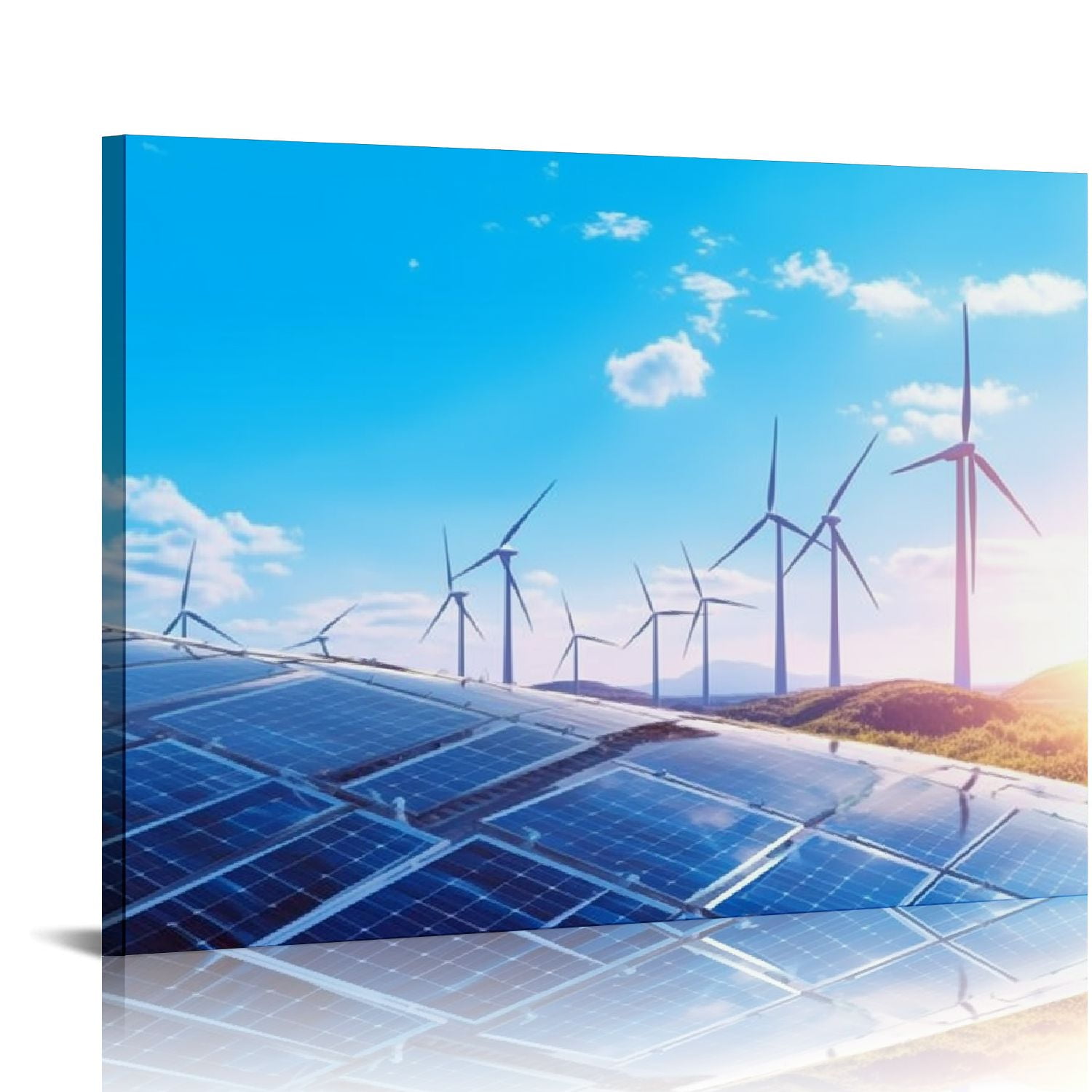 Nawypu Framed Canvas Wall Art Print On Canvas Aerial View of Wind and ...