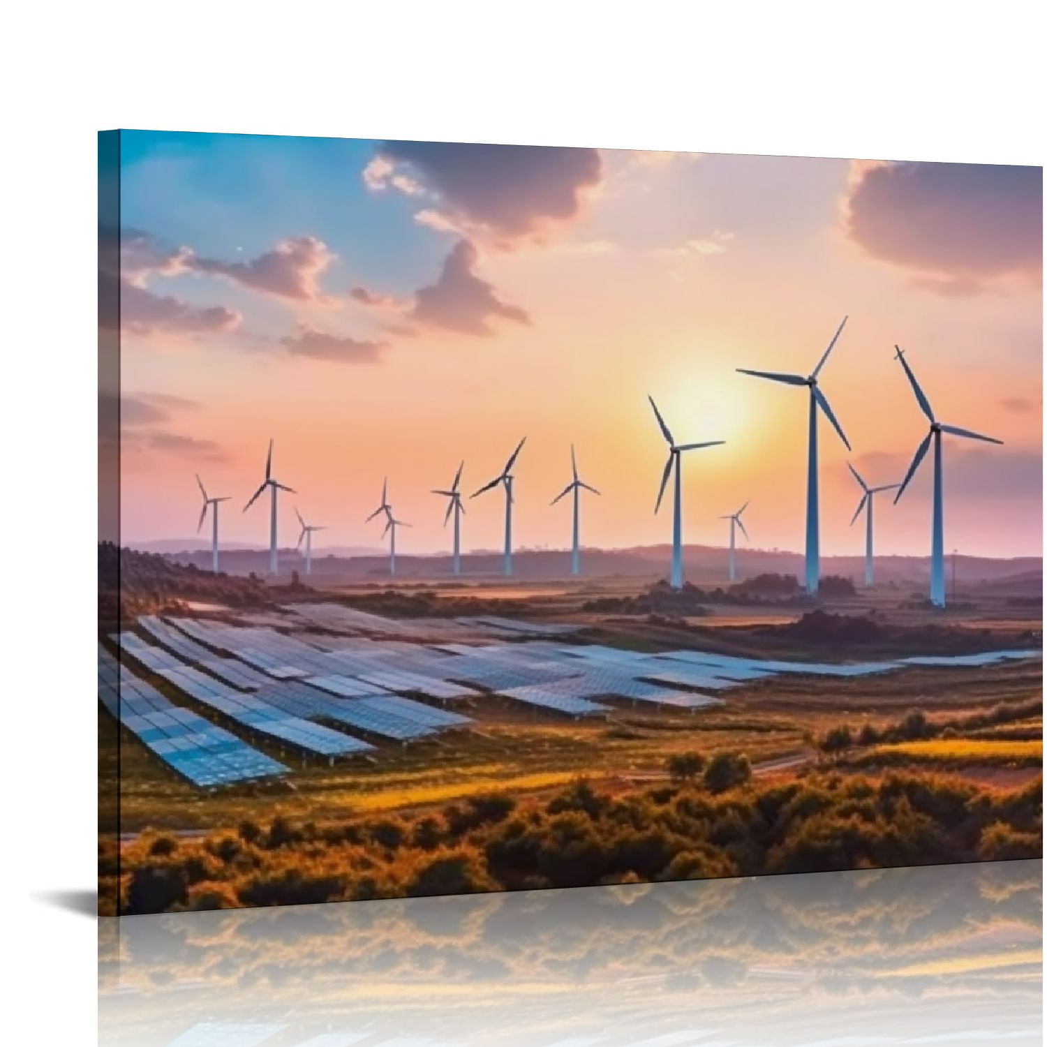 Nawypu Framed Canvas Wall Art Print On Canvas Aerial View of Wind and ...