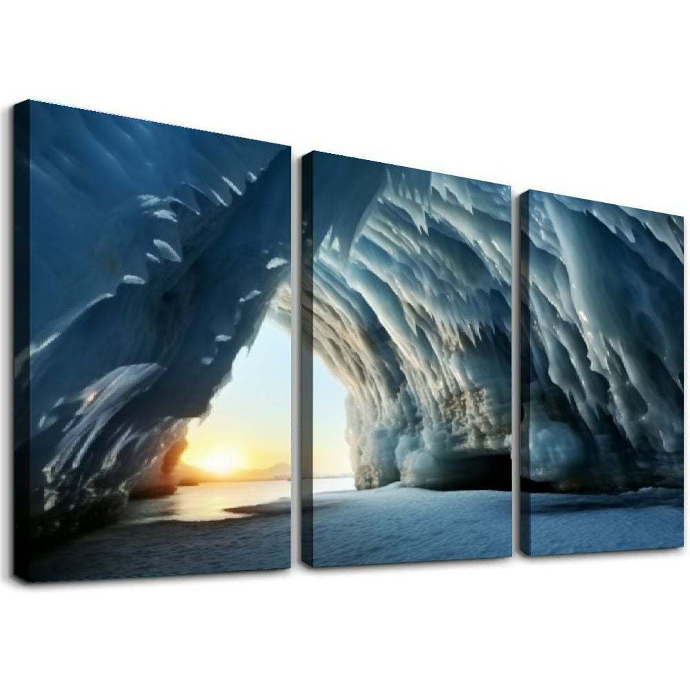 Nawypu Framed Canvas Wall Art Print On Canvas Ice Cave Lake Baikal ...