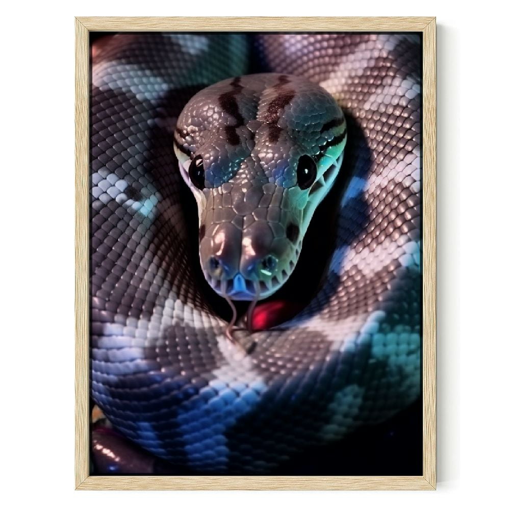 Nawypu Framed Canvas Wall Art Snake Contemporary Dramatic Hallway ...