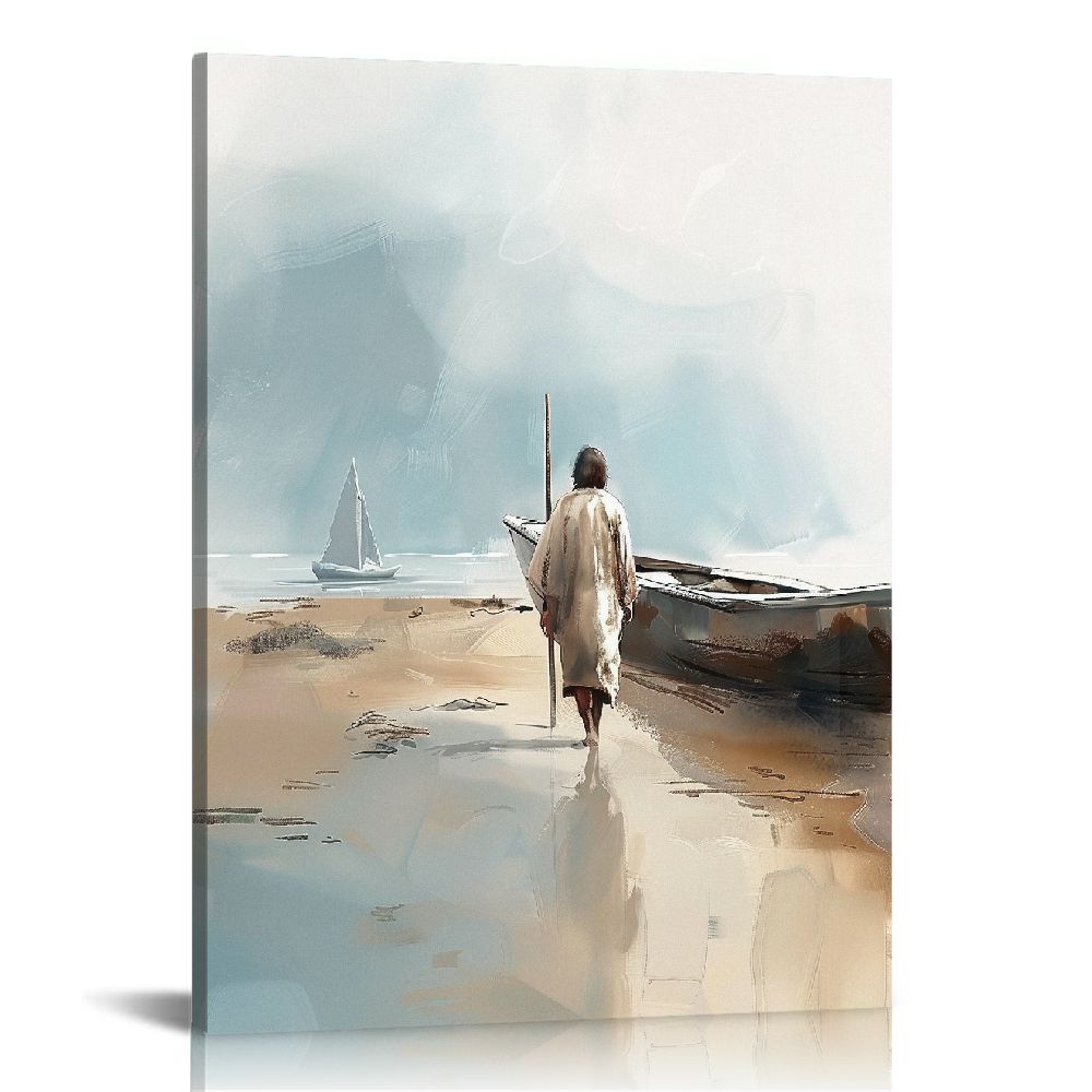 Nawypu Framed Jesus Wall Art Christian Bible Canvas Wall Decor God ...