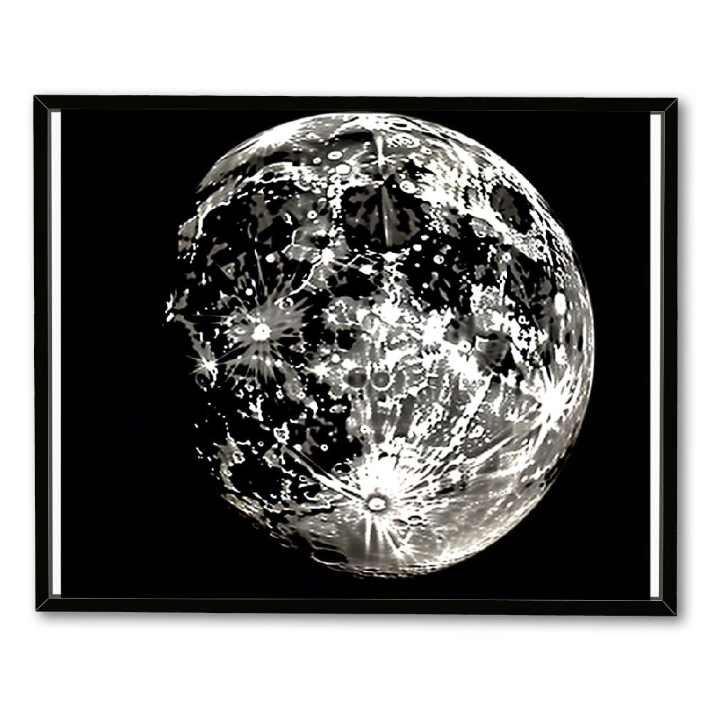 Nawypu Framed Moon Phases Canvas Wall Art, Black and White Bedroom Wall ...