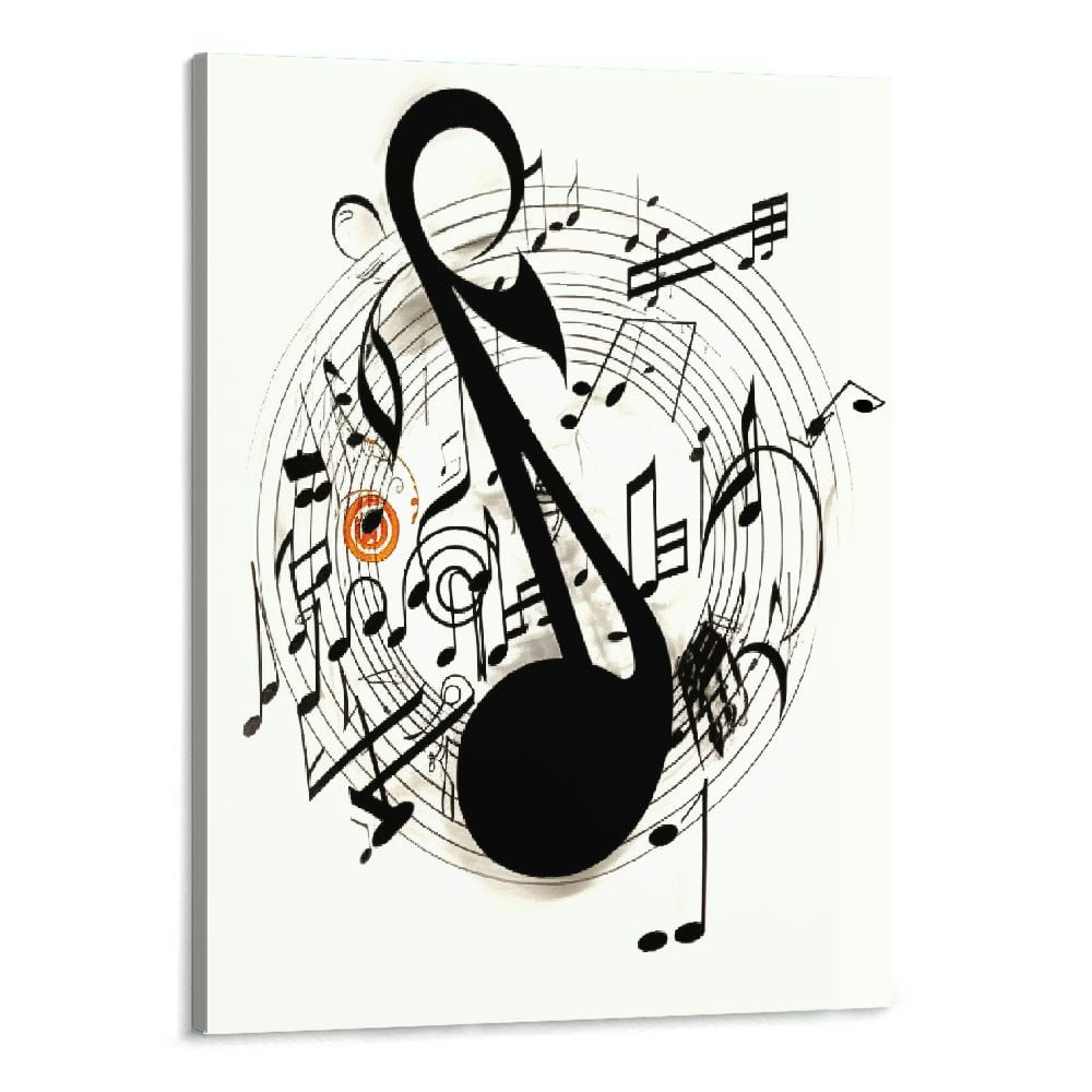 Nawypu Framed Music Notes Wall Art Black and White Music Art Pictures ...