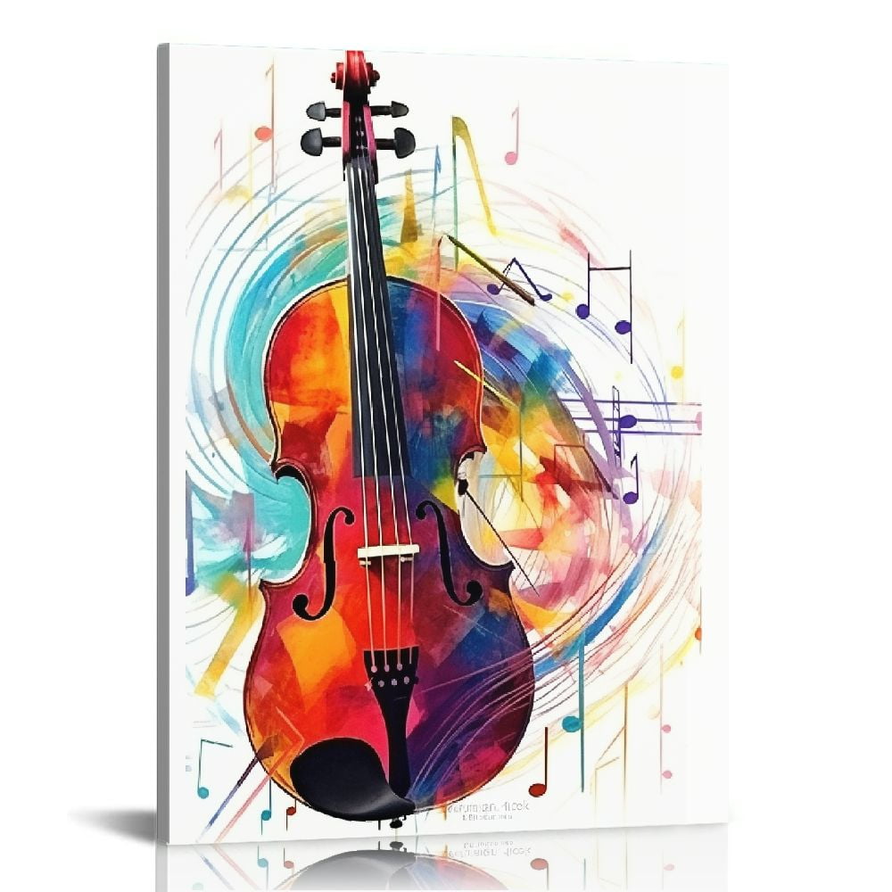 Nawypu Framed Piano Violin Watercolor Music Wall Art Prints Set of 6 ...