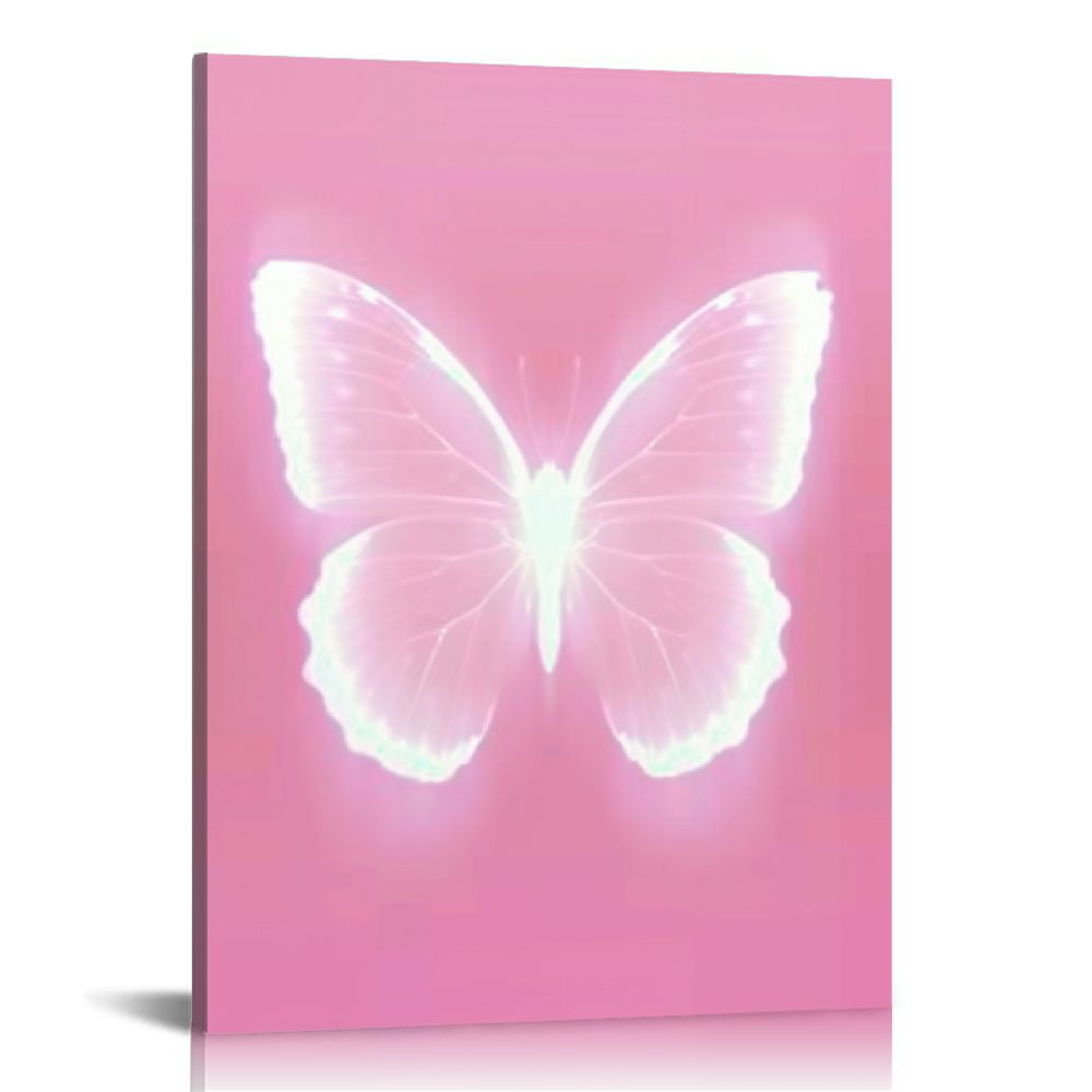 Nawypu Framed Pink Gradient Aura Angel Numbers Canvas Wall Art ...