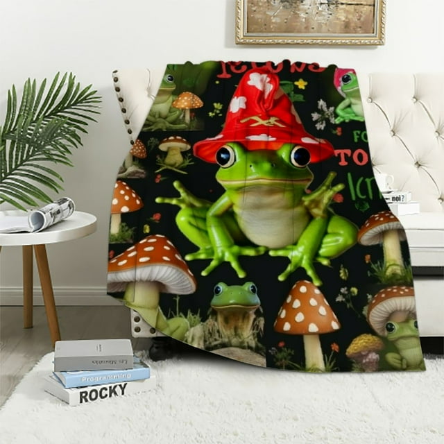 Nawypu Frog Blanket Cute Frog Plush Throw Blanket Super Soft Cozy Warm ...