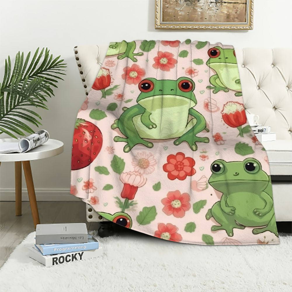 Nawypu Frog Strawberry Blanket Gifts for Frog Strawberry Lover for Kid ...