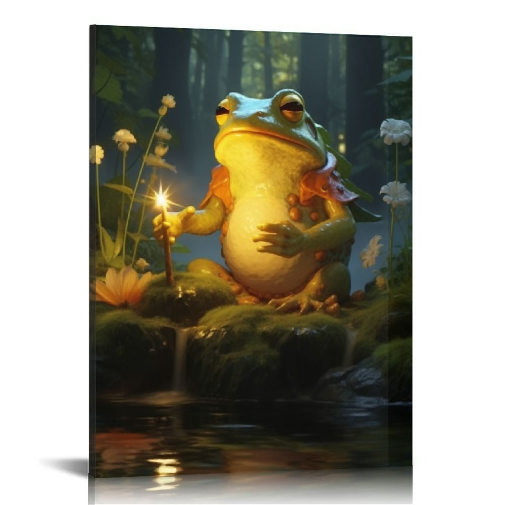 Nawypu Frog Travel Poster Vintage Frog Canvas Wall Art Cute Animal ...