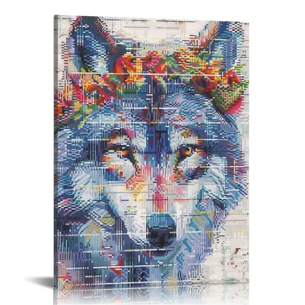 Nawypu Frontal wolf 3D Gray Wolf Wall Murals,DIV Ribbon Painting Wall ...