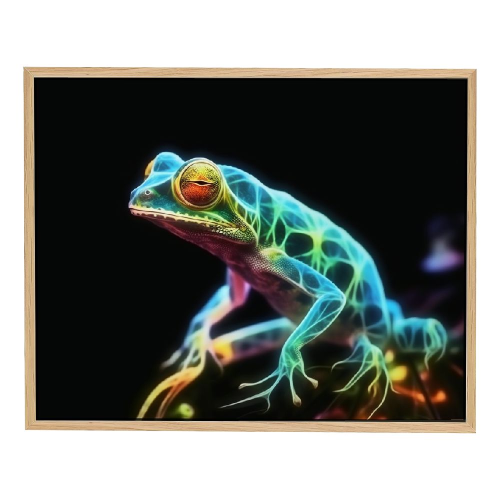 Nawypu Funky Neon Chameleon Picture Poster Lizard Animal Gecko Art Wall ...