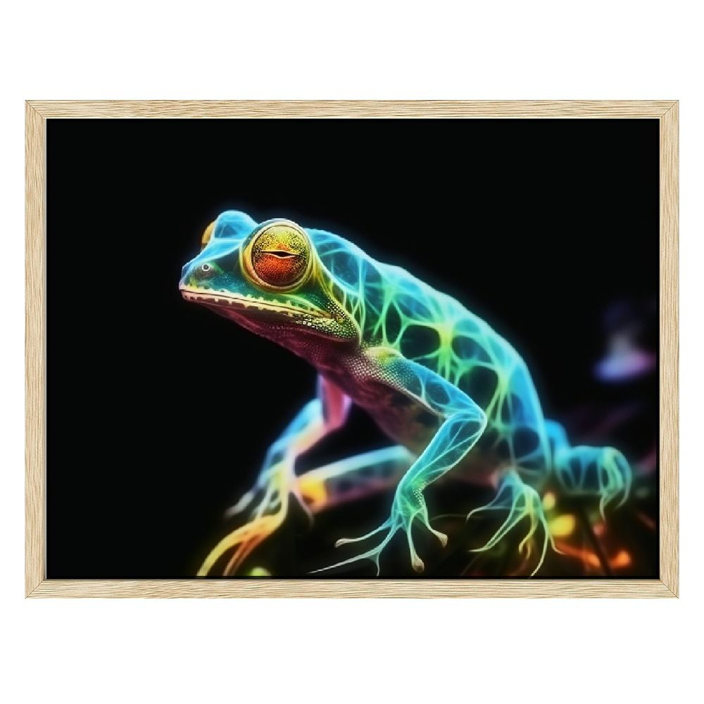 Nawypu Funky Neon Chameleon Picture Poster Lizard Animal Gecko Art Wall ...