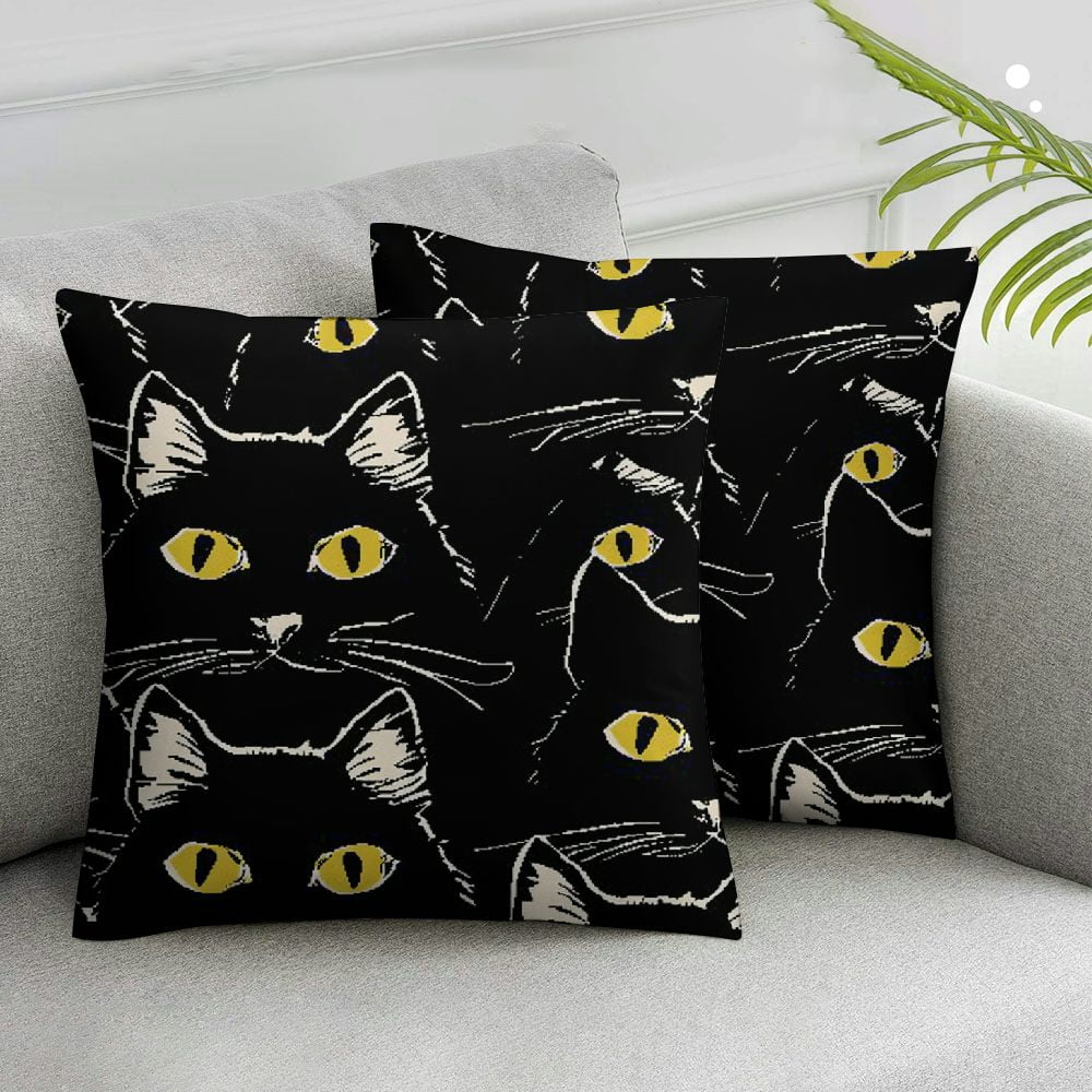 Awypu Funny Cat Faces Pillow Covers, Cat Pillows for Cat Lovers, Cat ...