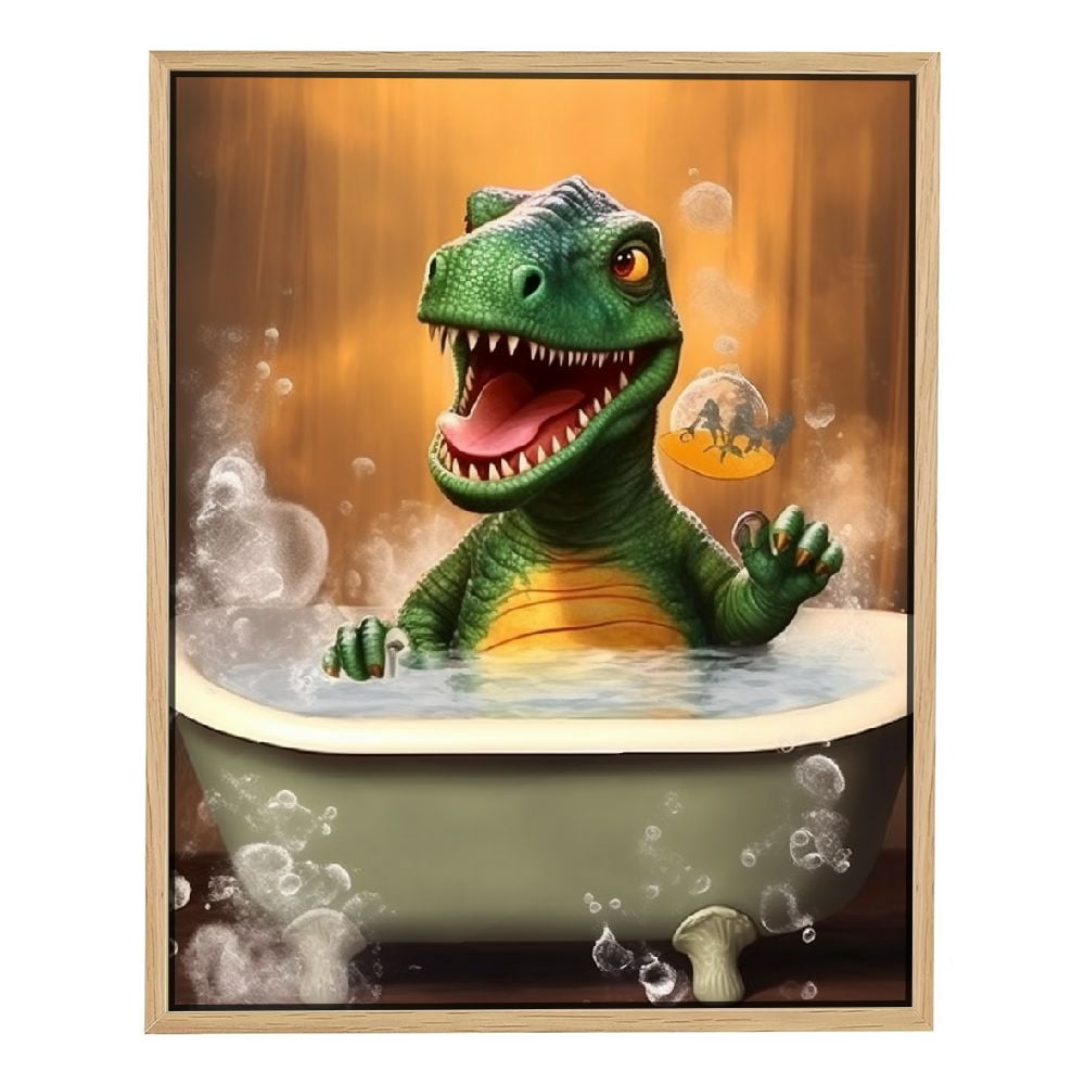Nawypu Funny Dinosaur Bathroom Wall Art Dinosaur Bathroom Pictures Wall ...