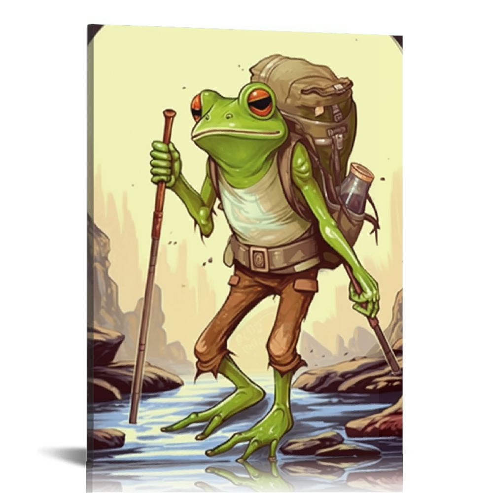 Nawypu Funny Frog Posters Vintage Frog Mushroom Wall Art Prints, Retro ...