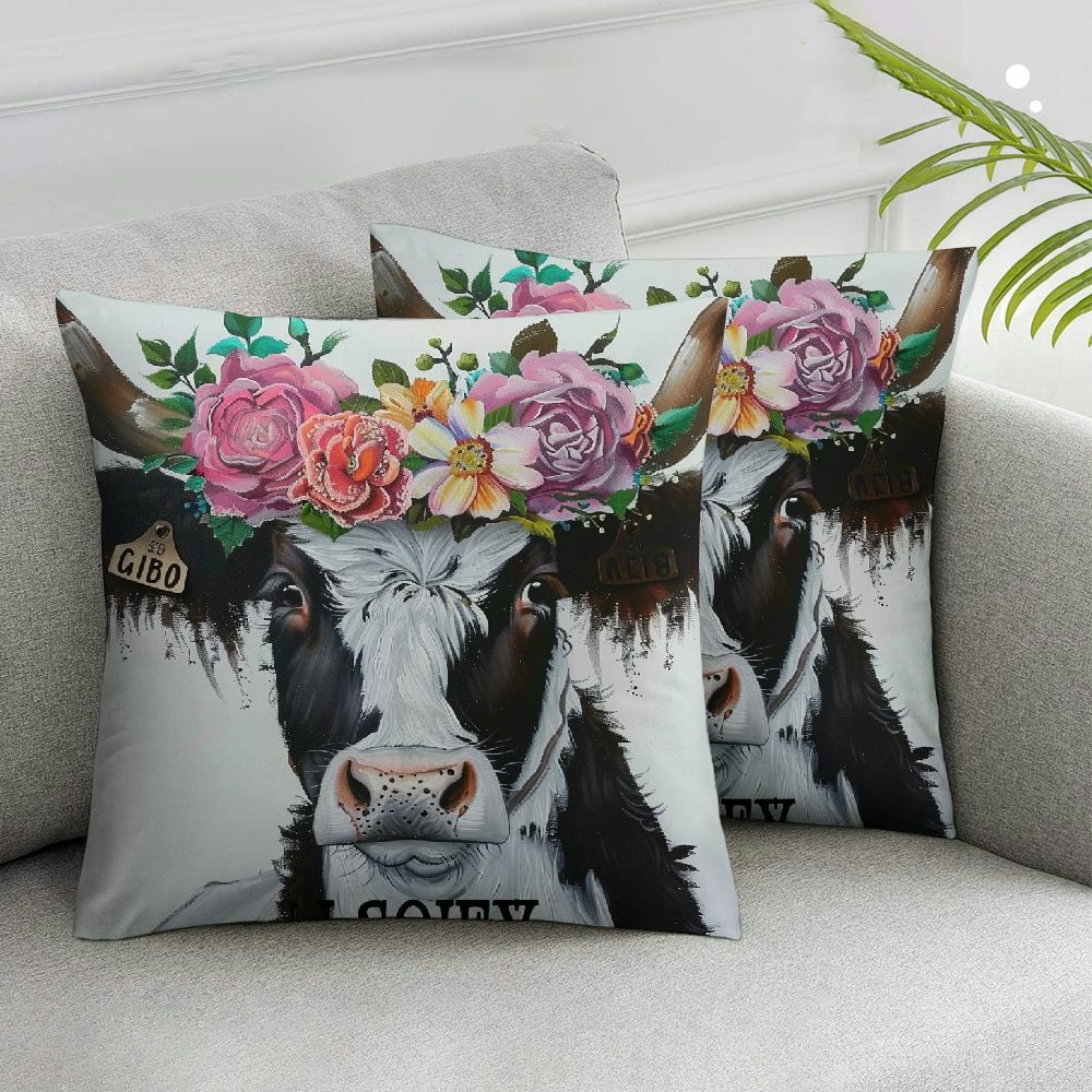 Nawypu Funny Highland Cow Throw Pillow Cover Dont Be A Salty Heifer