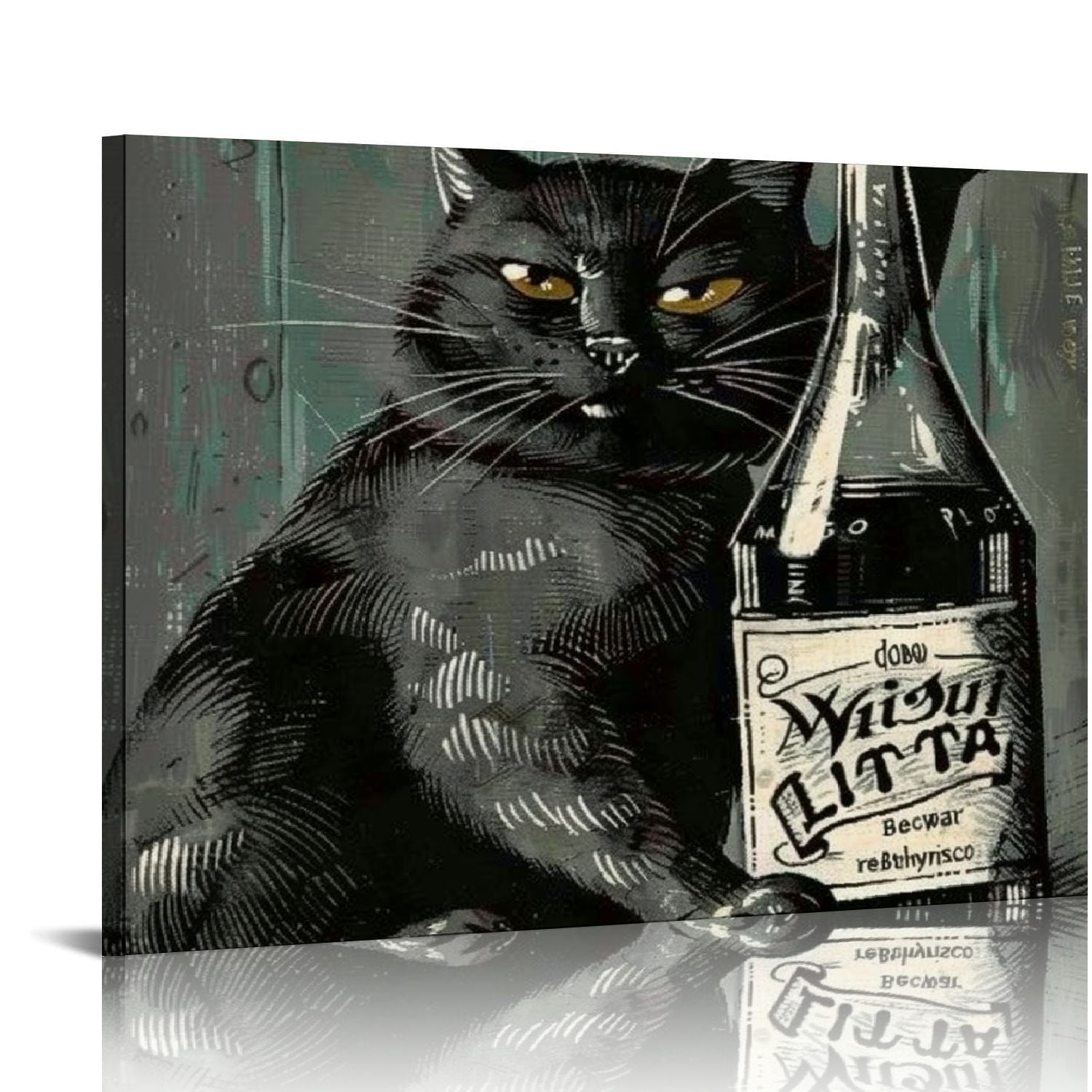 Nawypu Funny Show Me Your Tito's Black Cat Poster Man Cave Sign Vintage ...