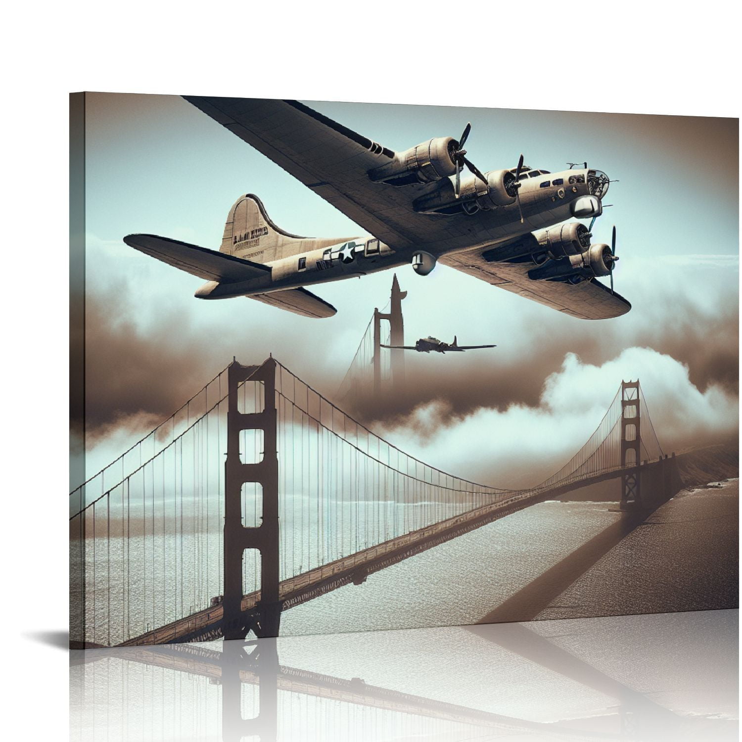 Nawypu Funny Wall Art For Living Room - B-17 Flying Fortress Air Force ...