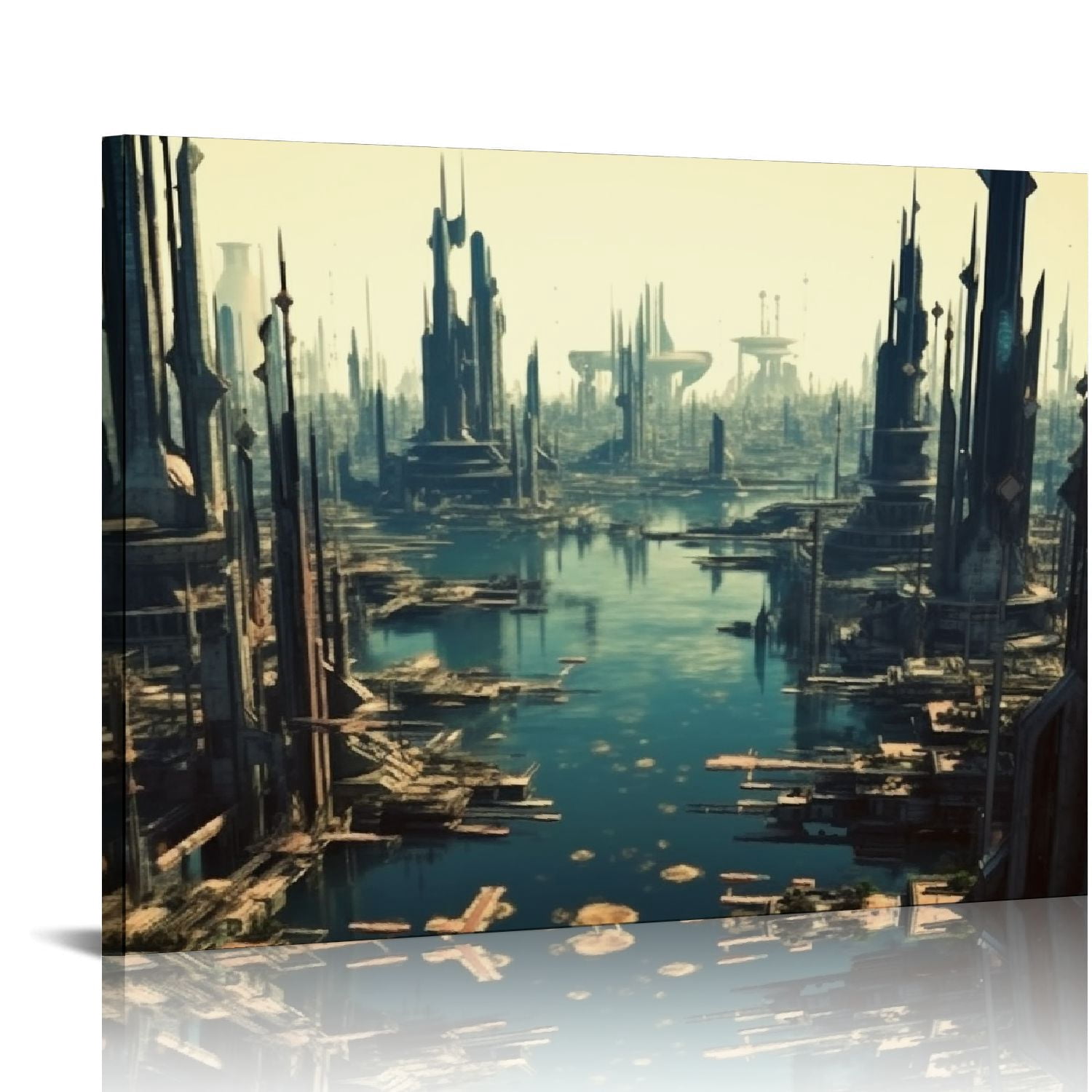 Nawypu Future City Landscape Poster Canvas Poster Wall Art Decor Print ...