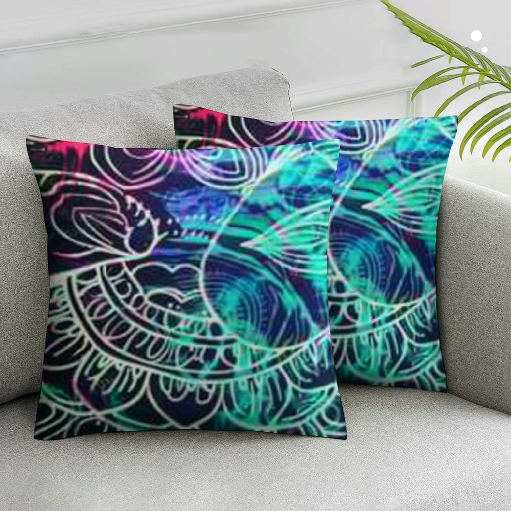 Nawypu Galaxy Mandala Pillow Cover Retro Floral Mandalas Bohemian ...