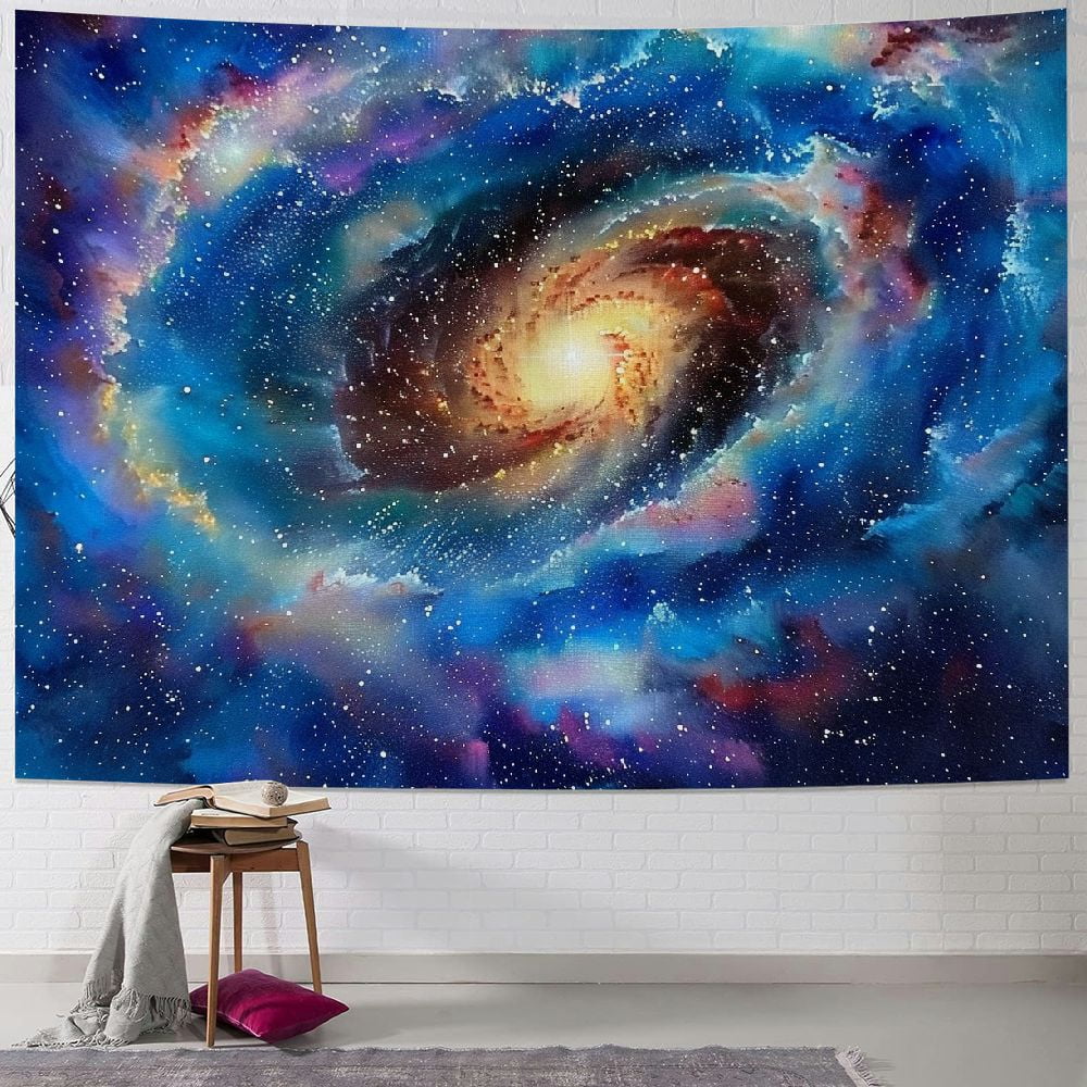 Nawypu Galaxy Space Tapestry Blue Starry Sky Tapestry Nebula Universe ...