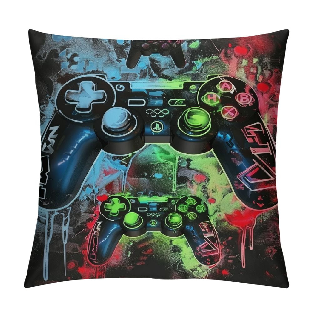 Nawypu Gamer Decorative Throw Pillow Covers,Gaming Gamepad Square ...