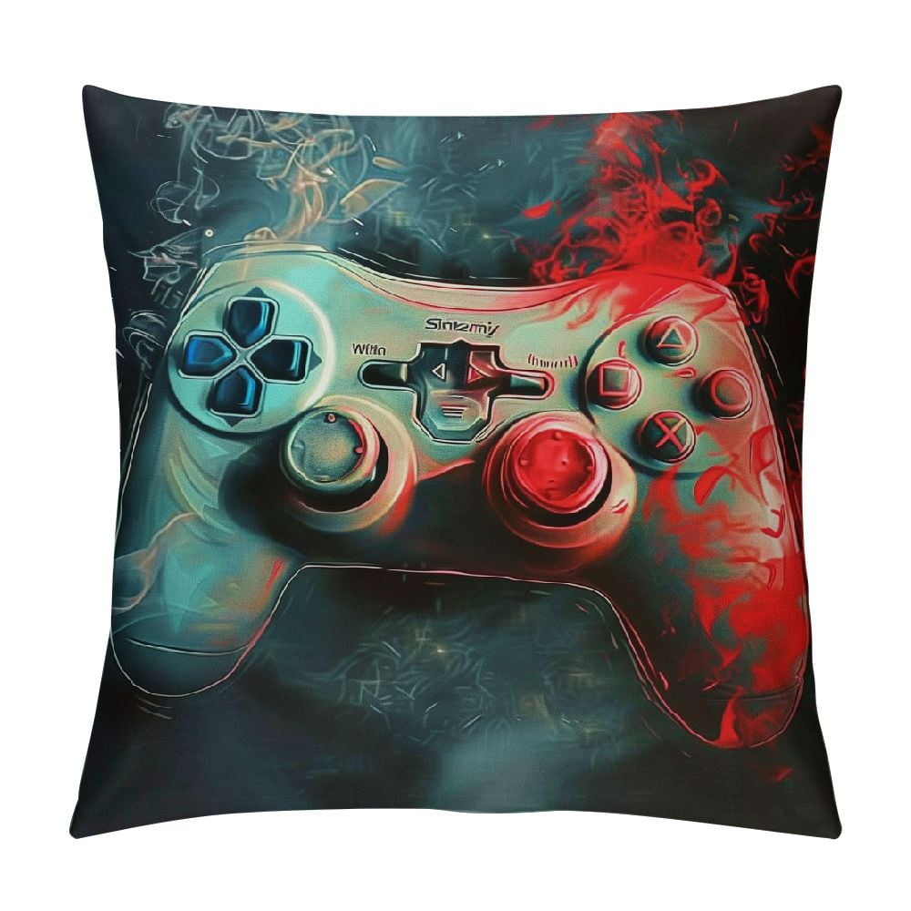 Nawypu Gaming Pillow Covers Gamer Game Room Decorative Throw Pillow ...