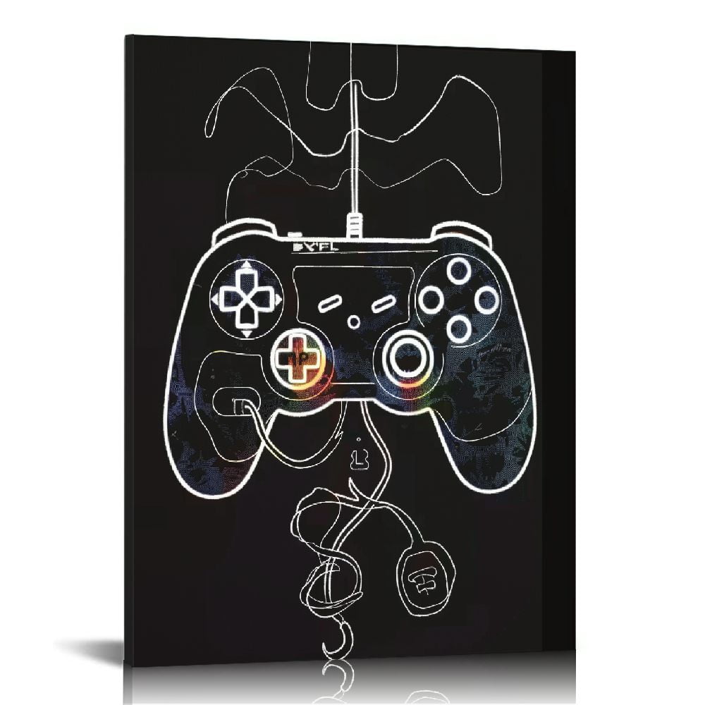 Nawypu Gaming Wall Decor Modern Graffiti Art Gamepad Headphones Canvas ...
