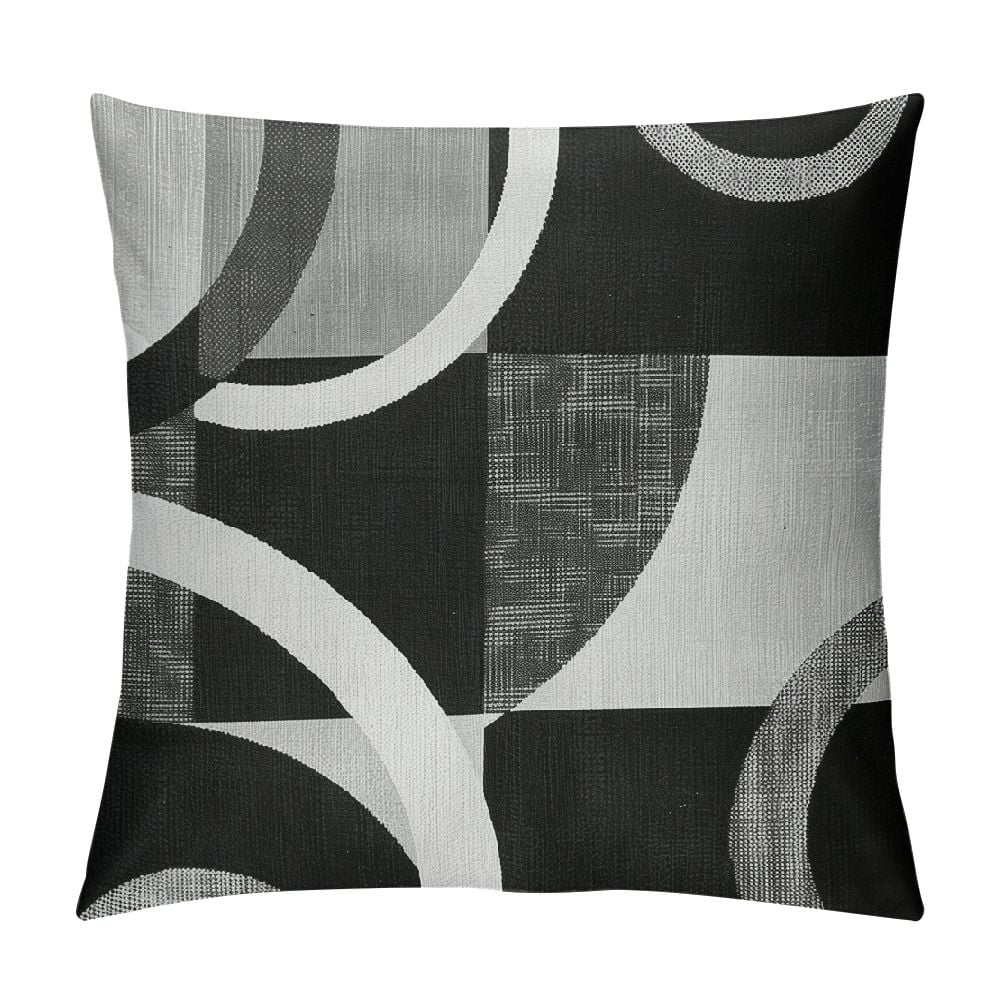 Nawypu Geometry Circles Pillow Covers Modern Grey Black White Throw ...