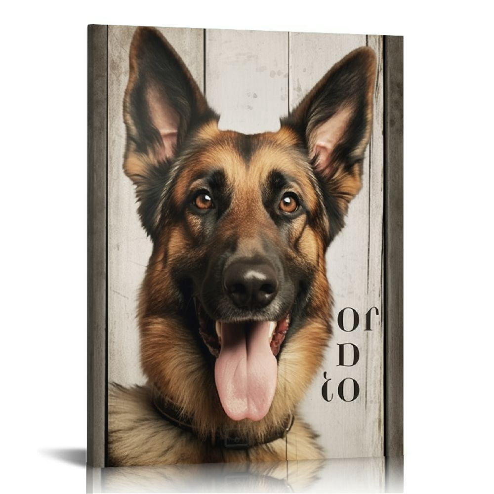 Awypu German Shepherd Canvas Wall Art Painting, When I saw you I fell ...