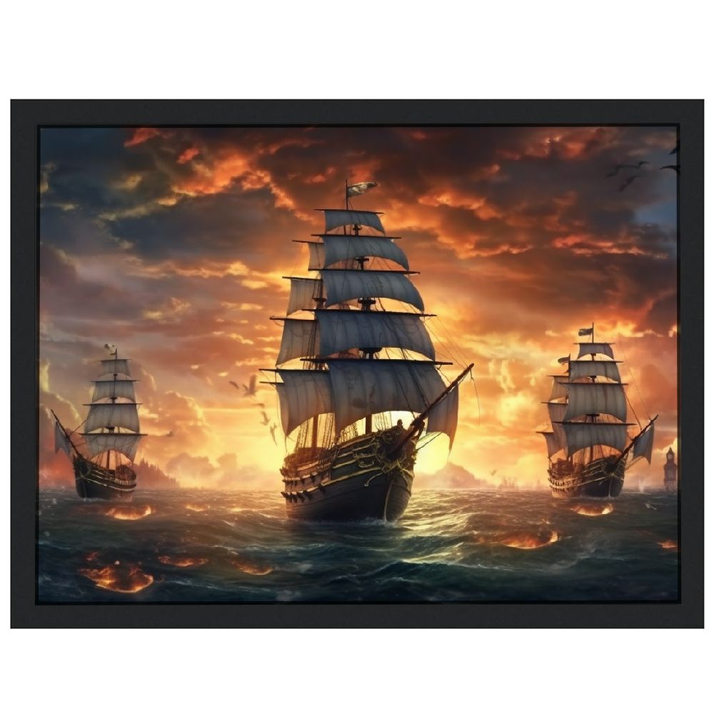 Nawypu Ghost Pirate Ship Decorations Art Prints- Pirate Wall Art ...