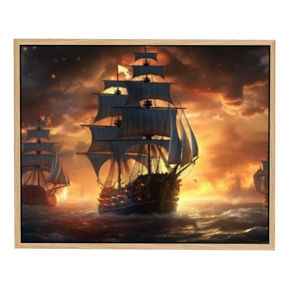 Nawypu Ghost Pirate Ship Decorations Art Prints- Pirate Wall Art ...