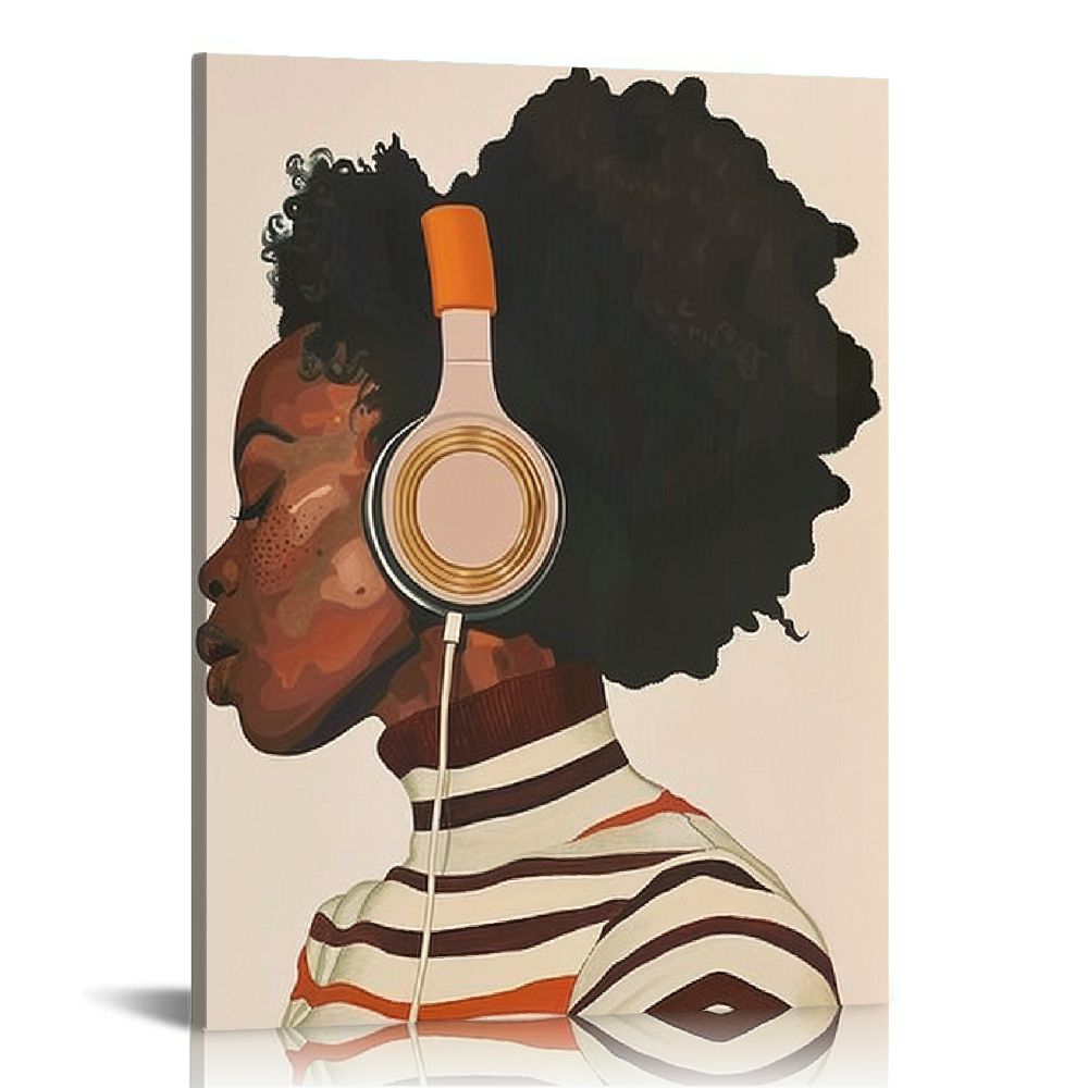 Nawypu Girl Canvas Art, Black Print Art, Black Woman Wall Decor ...