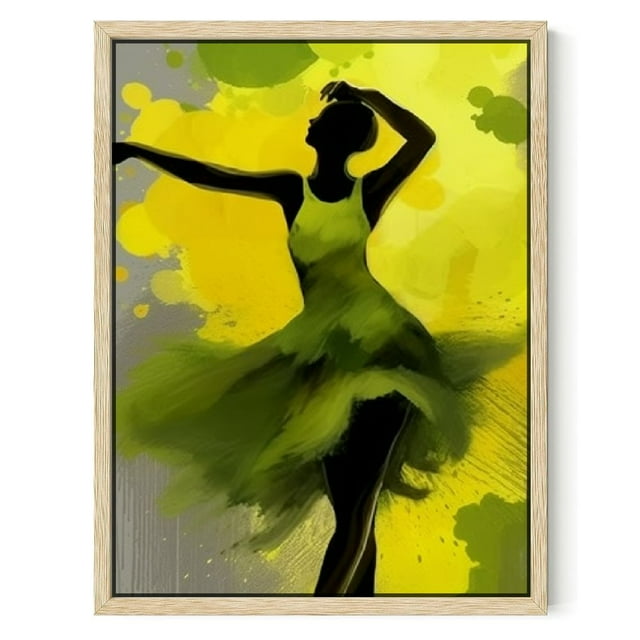 Nawypu Girl Dance Canvas Wall Art - Abstract Ballerina Dancer ...