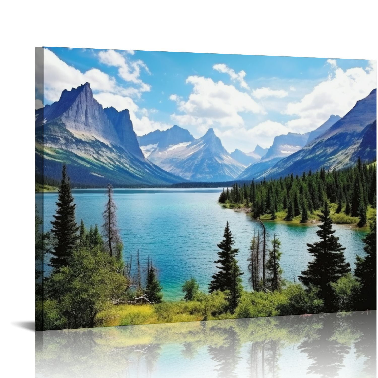 Nawypu Glacier National Park Wall Art Lake Mountains Pictures Framed ...