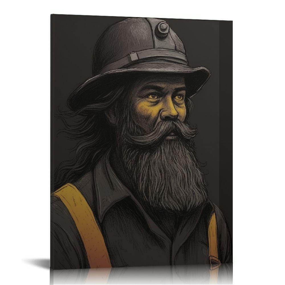 Nawypu Gold Miner Print/Mustache Print/Movember Print/Miner Wall Art ...