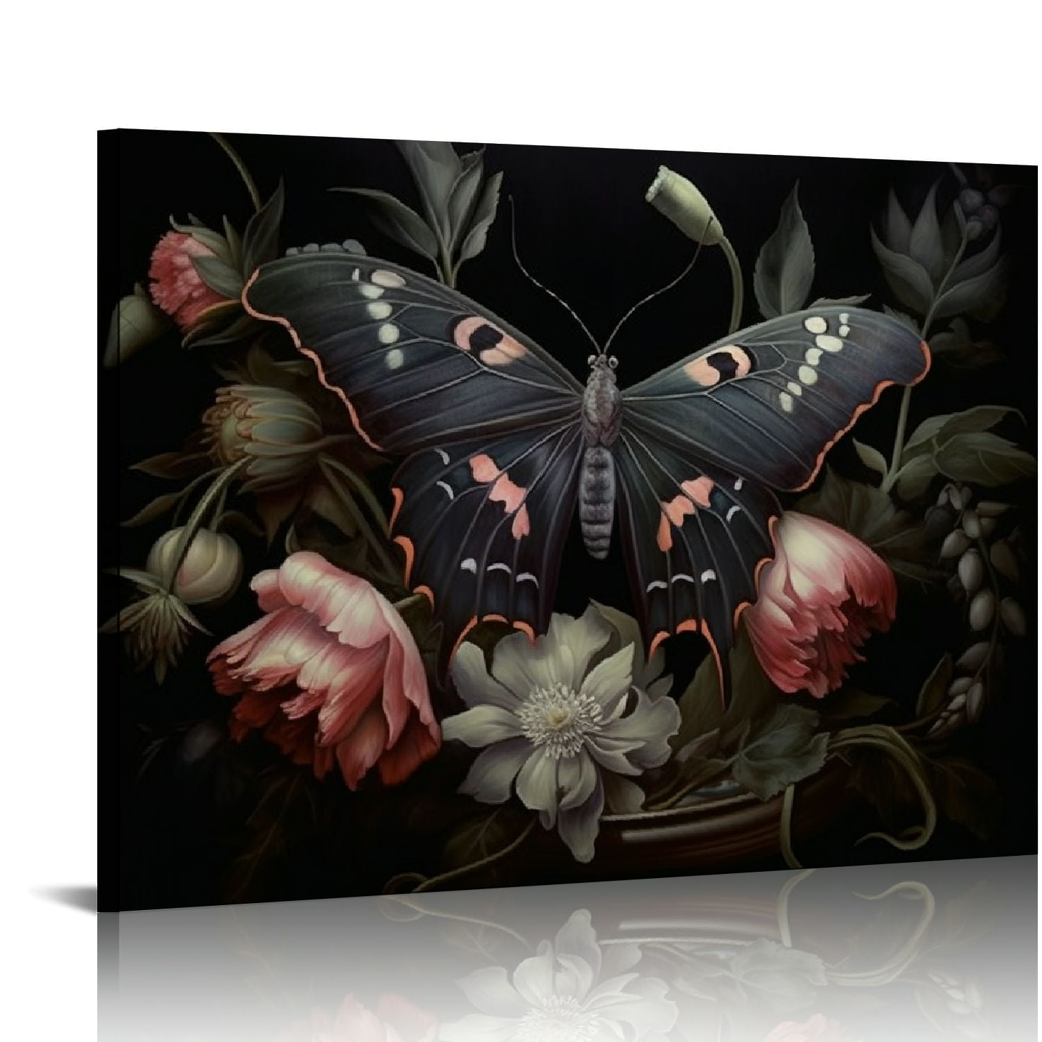 Nawypu Gothic Moth Wall Art Vintage Gothic Canvas Dark Academia Prints ...